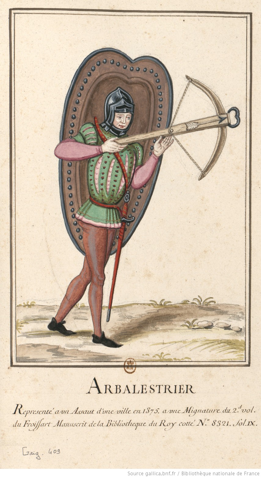 L'arbalétrier (protection et rechargement de l'arme) (1375)